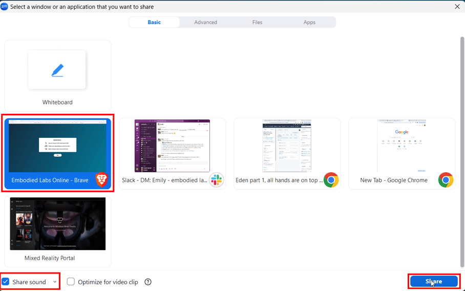 How do I set up and use VR remotely over Zoom/Teams?